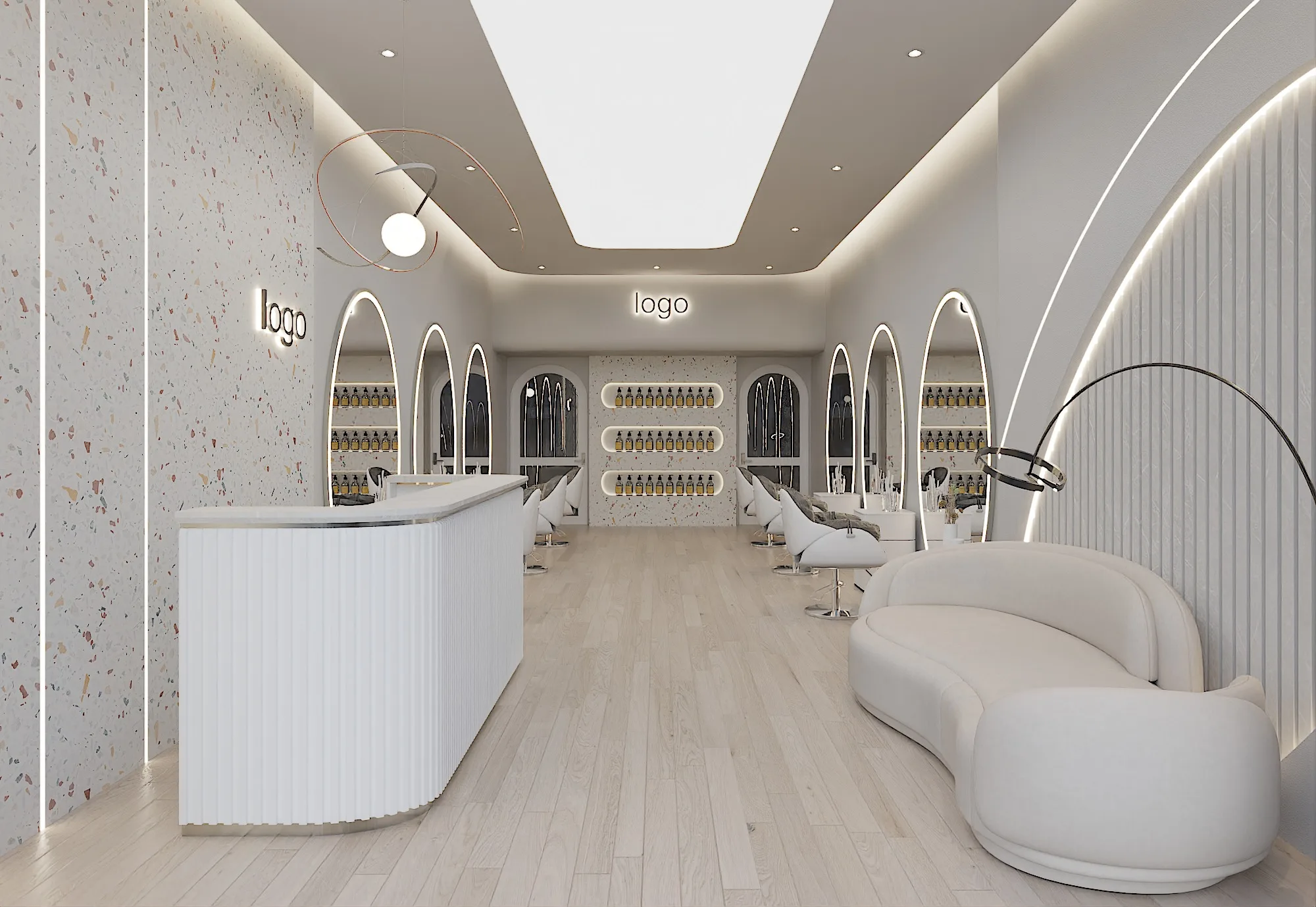 Hair Salon Scene Sketchup Model Download ID: 211000022 (Thanh Cong ...